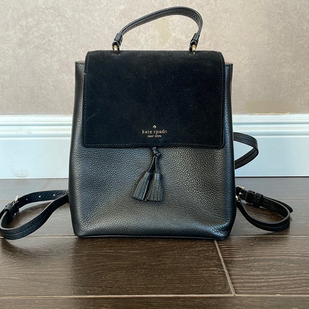 Kate Spade Hayes Suede Medium Flap Backpack - Gem